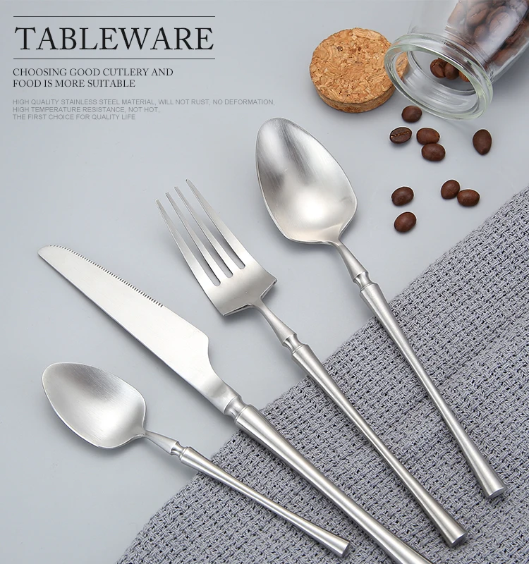 Hotel Restaurant Stainless Steel Cutlery Vintage Silverware Metal Spoon ...