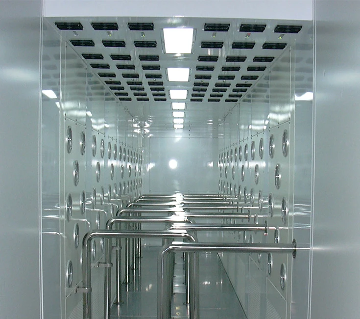 YANING Safety Tempered Glass Air Shower System for Cleanrooms