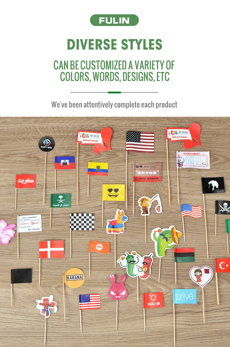 Toothpick Flags Labeling Marking Small Mini Stick Flags Party ...