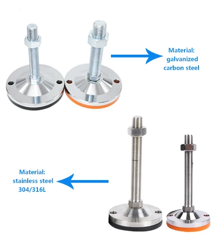 Heavy Duty Leveling Feet M30 Steel Adjustable Legs with 120mm Base and ...