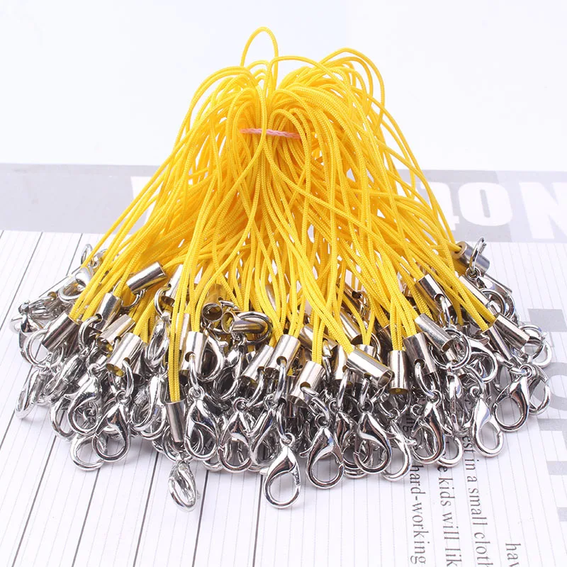 100pcs Lanyard Lariat Strap Cord Clasp Rope Keychains