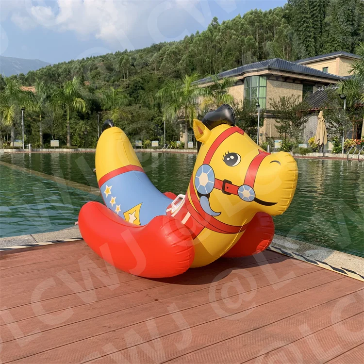 LC Sprinkler Horse Dragon Rocking Ride on Inflatable Animal PVC