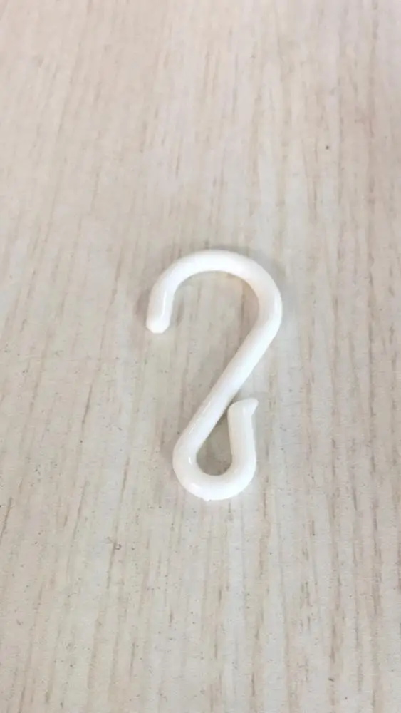 Customized Plastic S Shape Hanger Hook For Hanging White Small Coated Pp S Hook Display Product ...