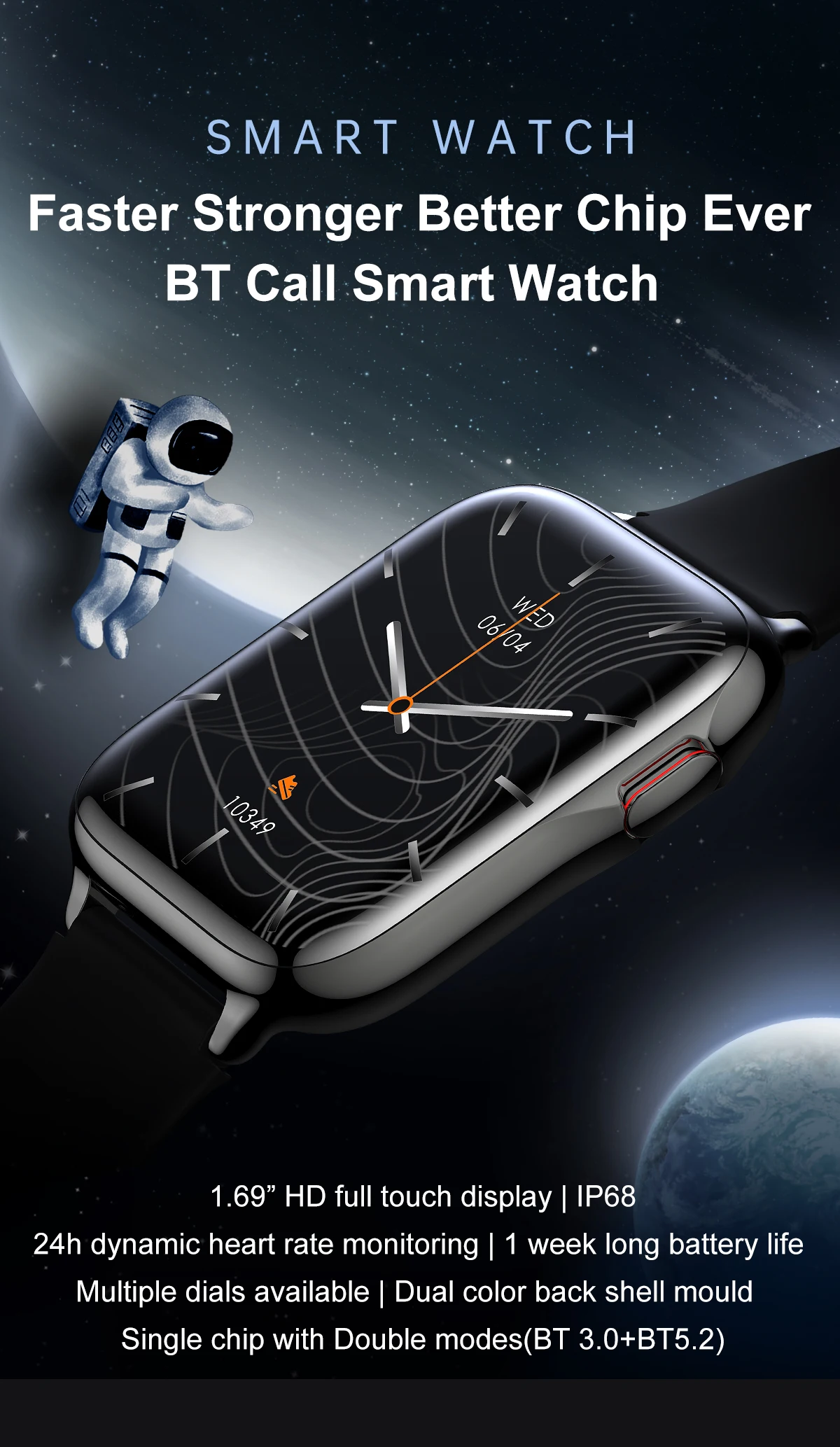 Linwear LW46 Smart Watch - Waterproof & Feature-rich