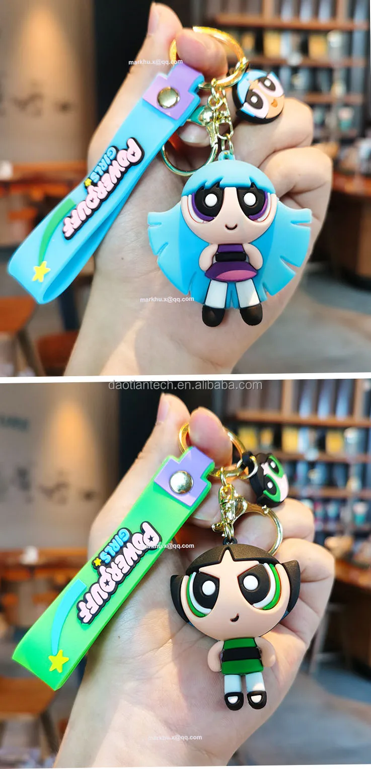 Powerpuff Girls Cartoon Anime Doll Creative Couple Keychain Pendant ...