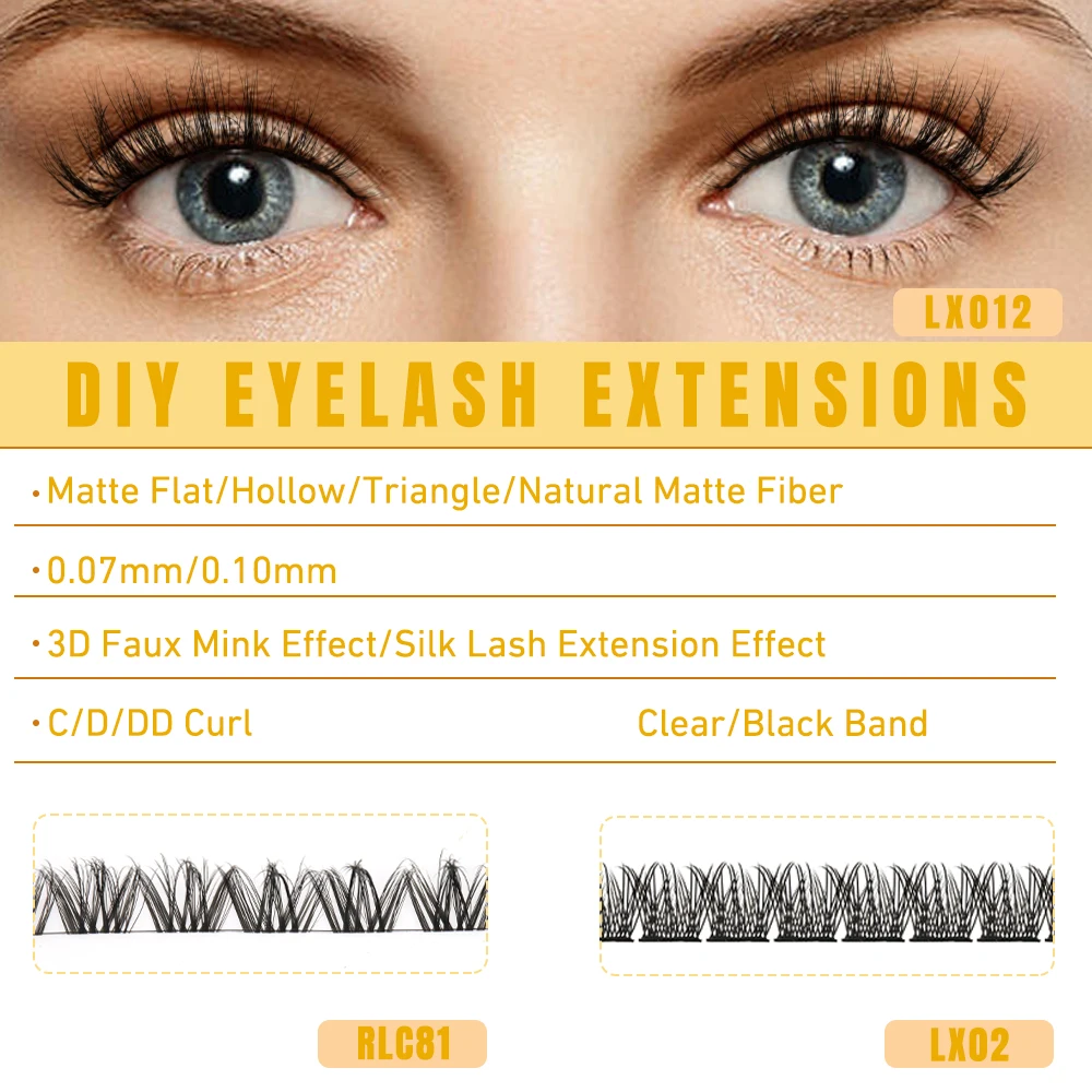 Lashbeauty Individual 8mm 10mm 12mm 14mm 16mm Diy Eyelash Extension ...