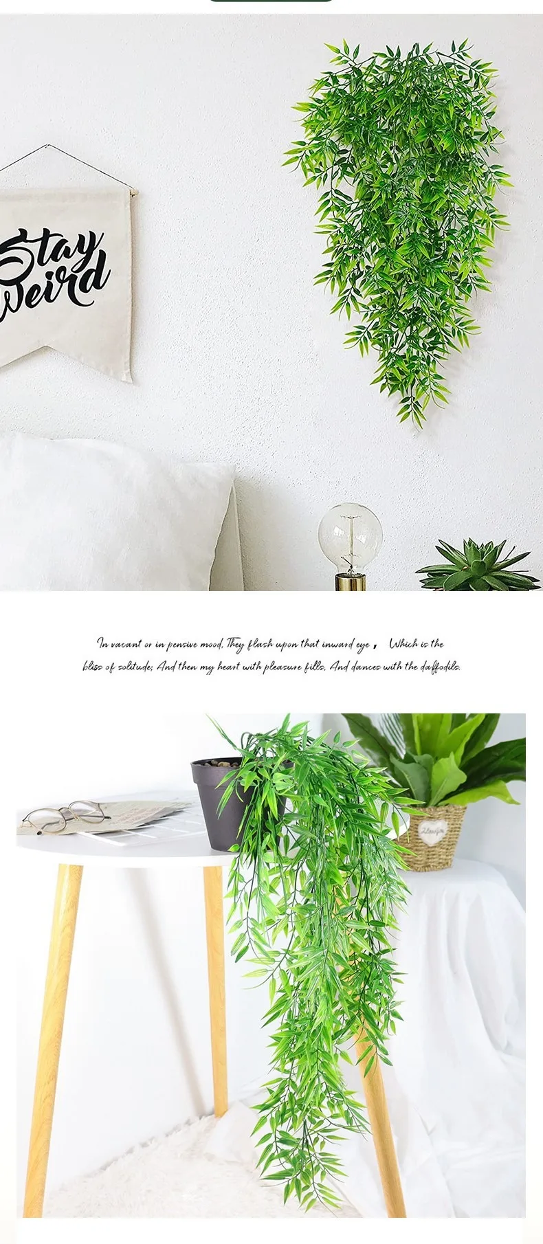 Artificial Willow Hanging Willow Greenery Garland String Wreath Decor ...