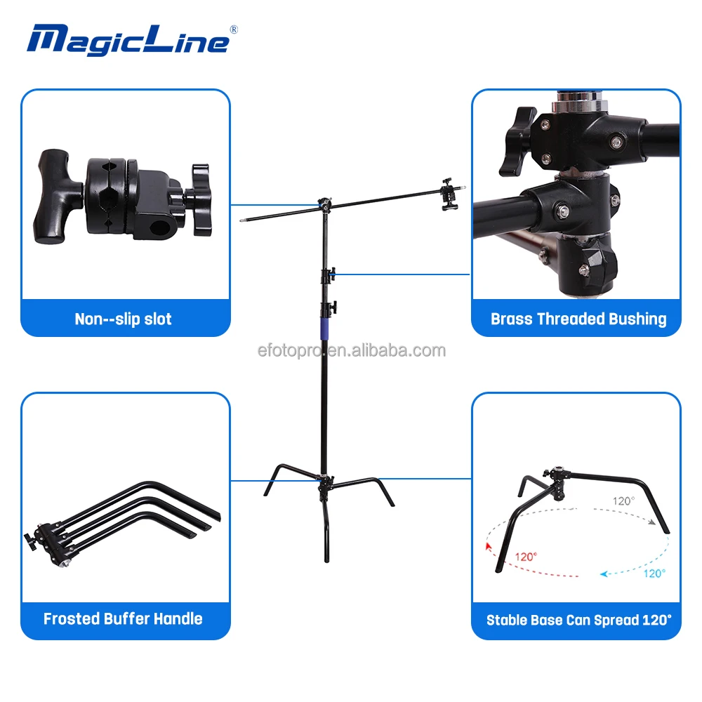 Magicline Black Magic Leg Light Stand 40 Inch C Stand Photography Arm ...