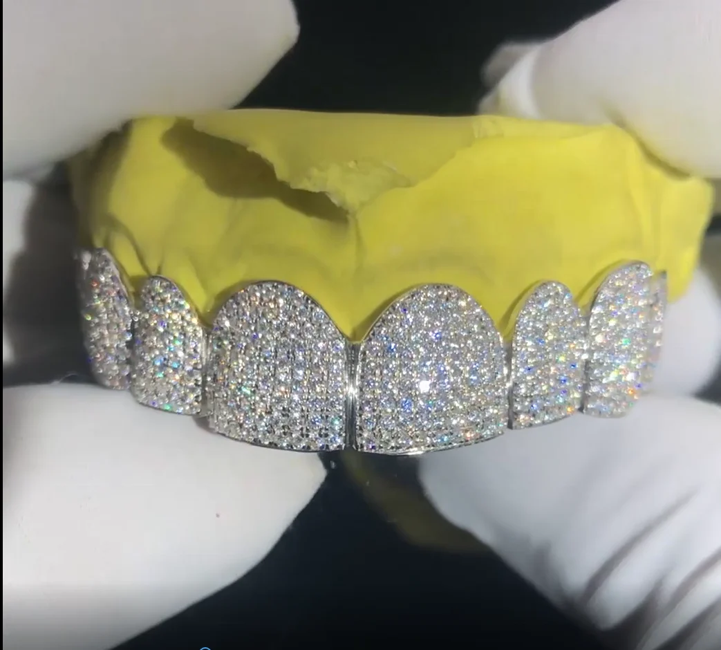 Messi Gems Custom Hand Made Hip Hop Men Silver Gold Teeth Grillz