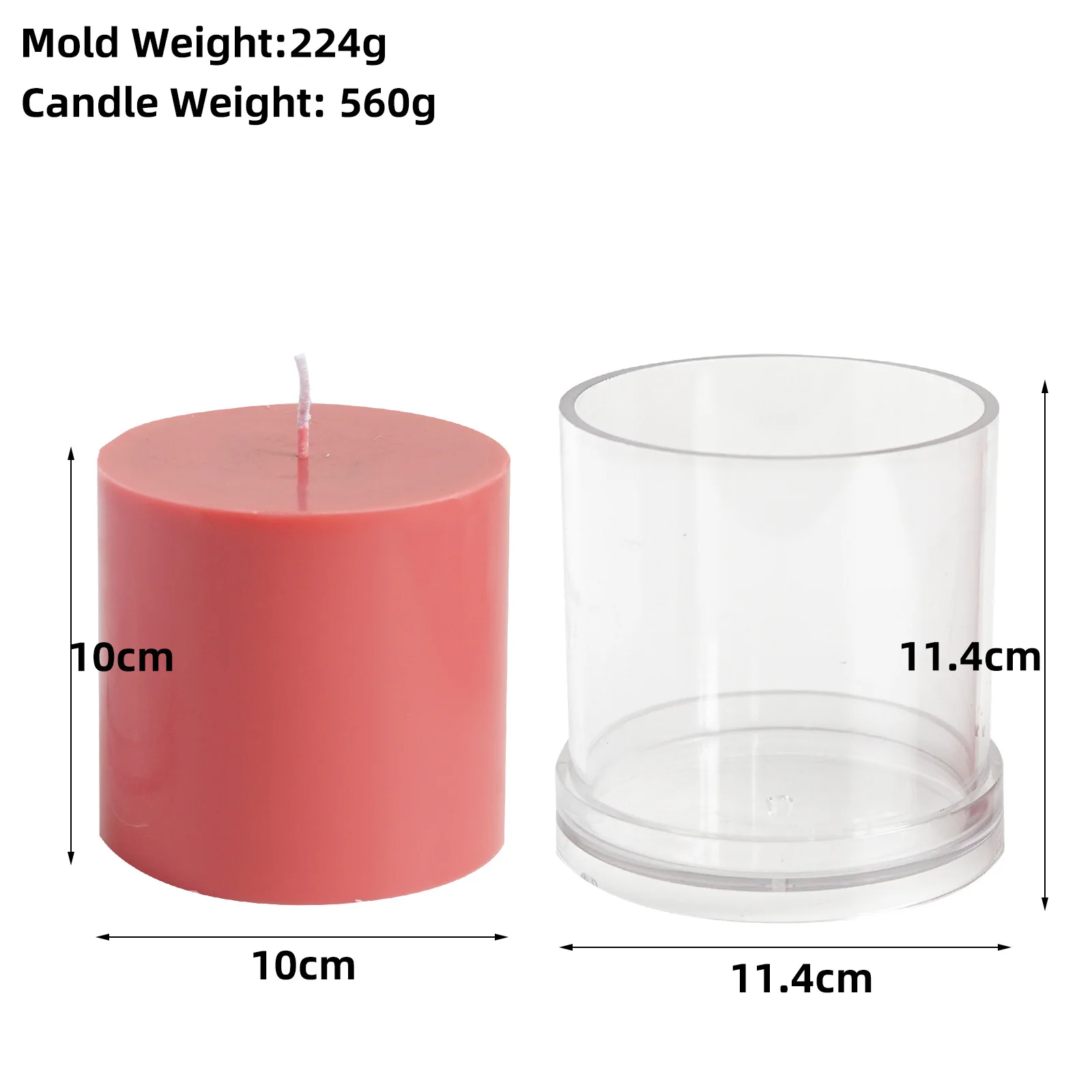 Early Riser Acrylic Pillar Cylinder Candle Mold - DIY Candle Making Molds
