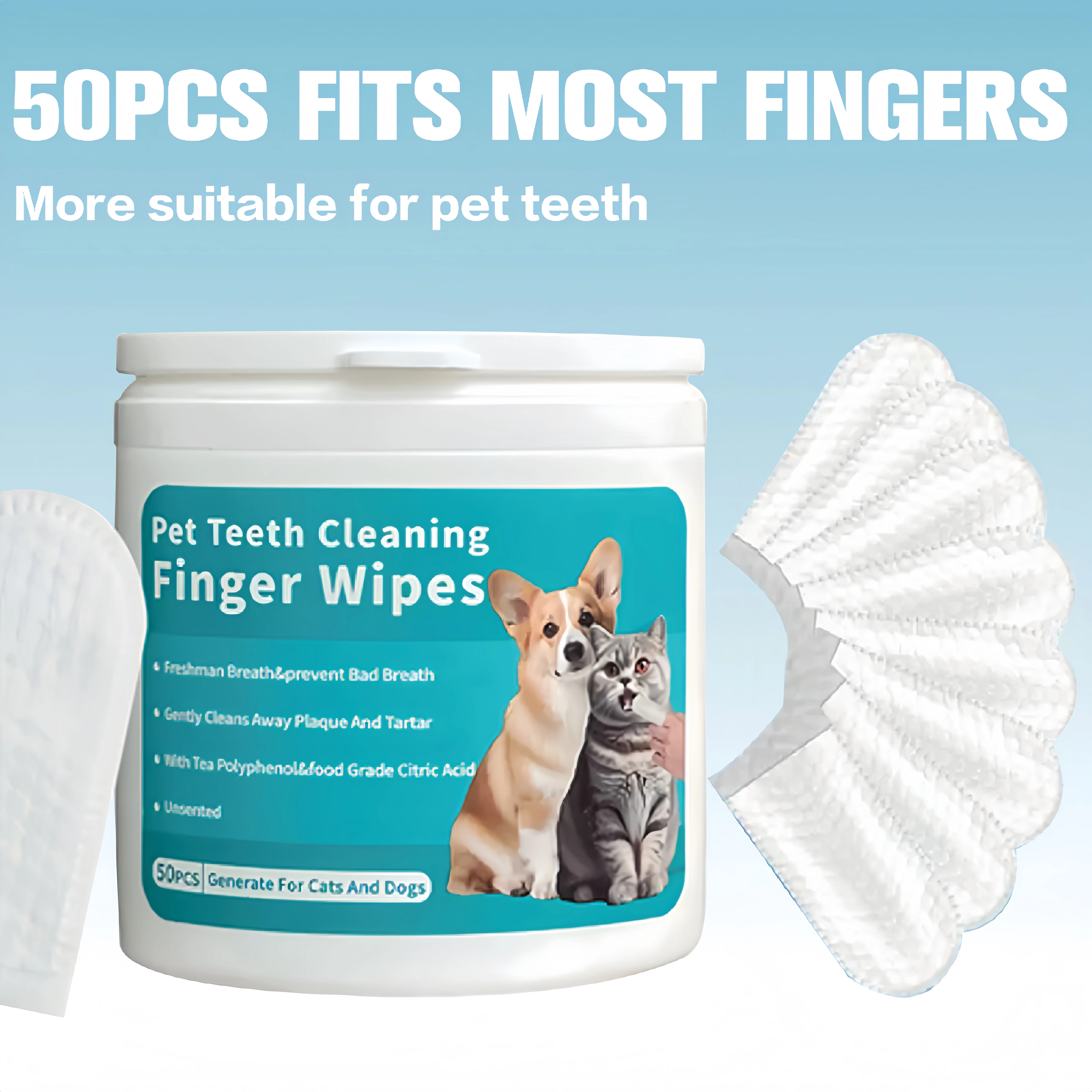 Best Selling Pet Care Teeth Cleaner Finger Wipes to Remove Dog Cat ...