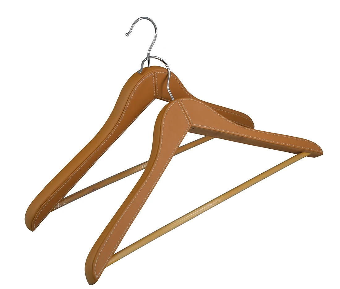 New Design Custom Luxury Coat Hanger PU Leather Plants Hangers for ...