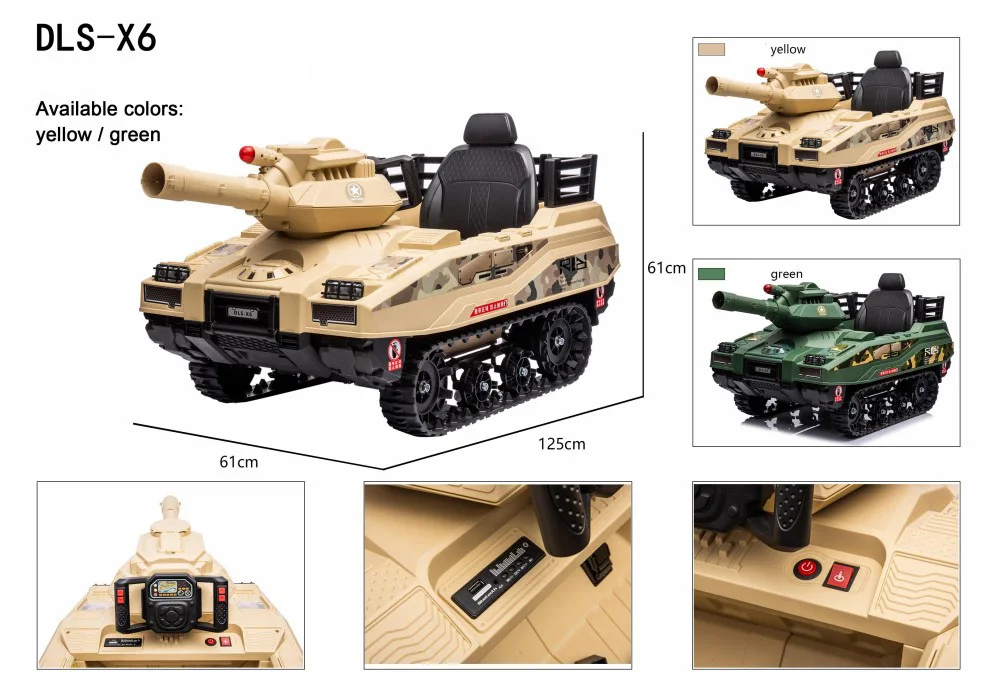 Wholesale 24V Battery Kids Real Track Toy Tank with Cannonball Children ...