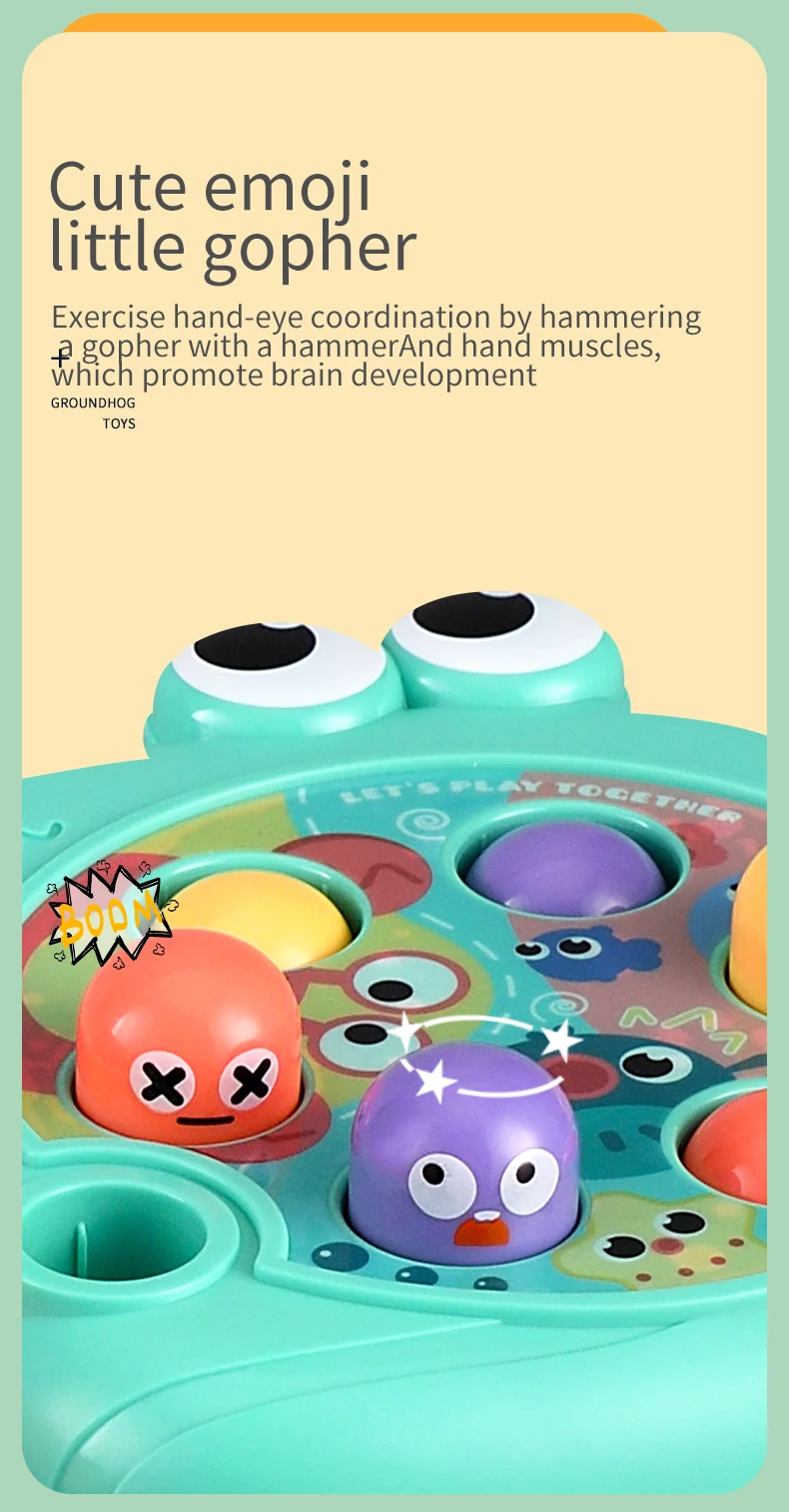 Whack A Mole Early Educational Plastic Animal Crocodile Knocking Game ...