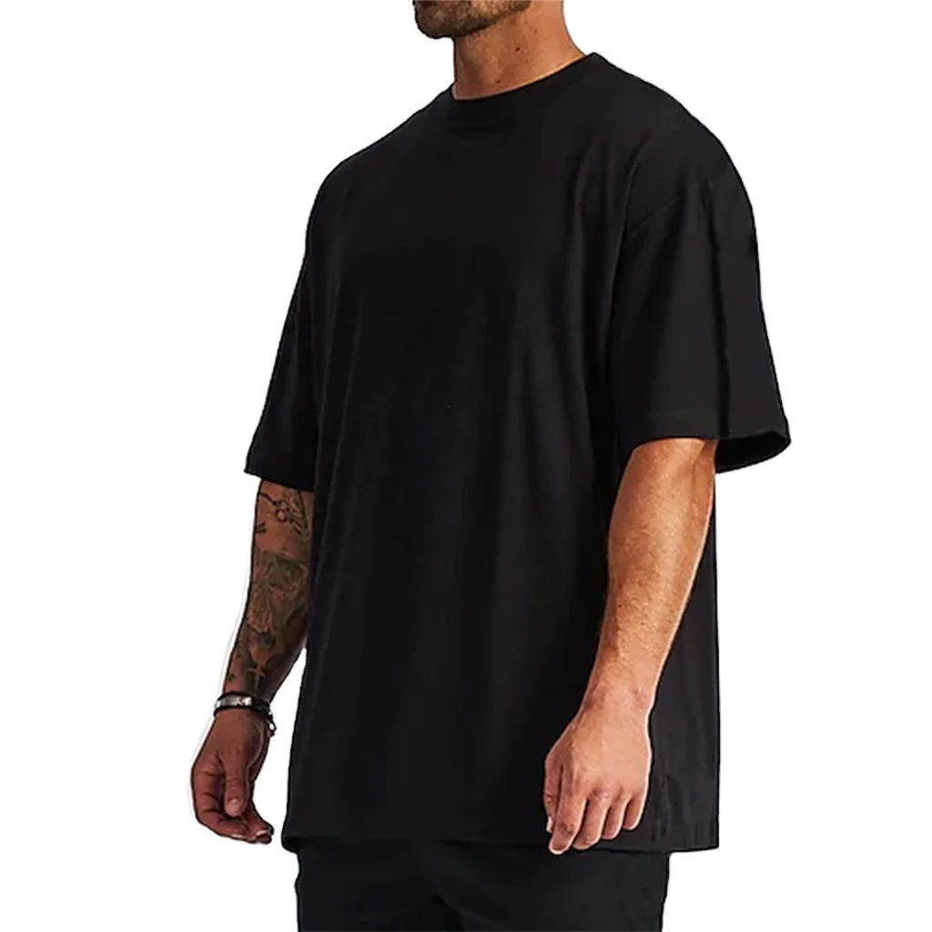 Oem Men's Oversized Drop Shoulder Heavyweight Boxy Fit Tshirt Custom Screen Printing Logo Blank ...