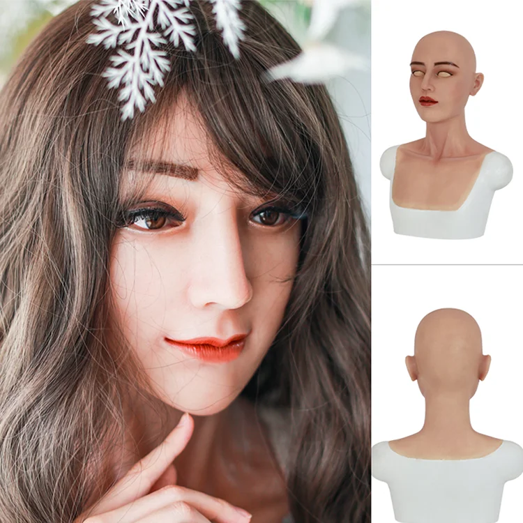 Lifelike Silicone Female Mask for Cosplay & Disguise, OEM Available