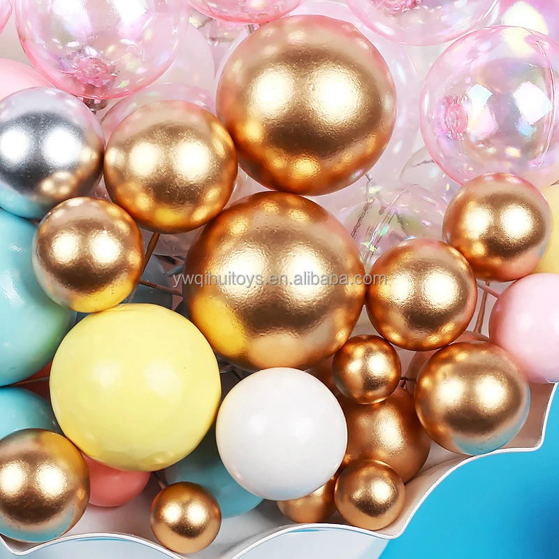 Wholesale Golden Ball Birthday Party Cake Topper Themed Birthday Faux ...