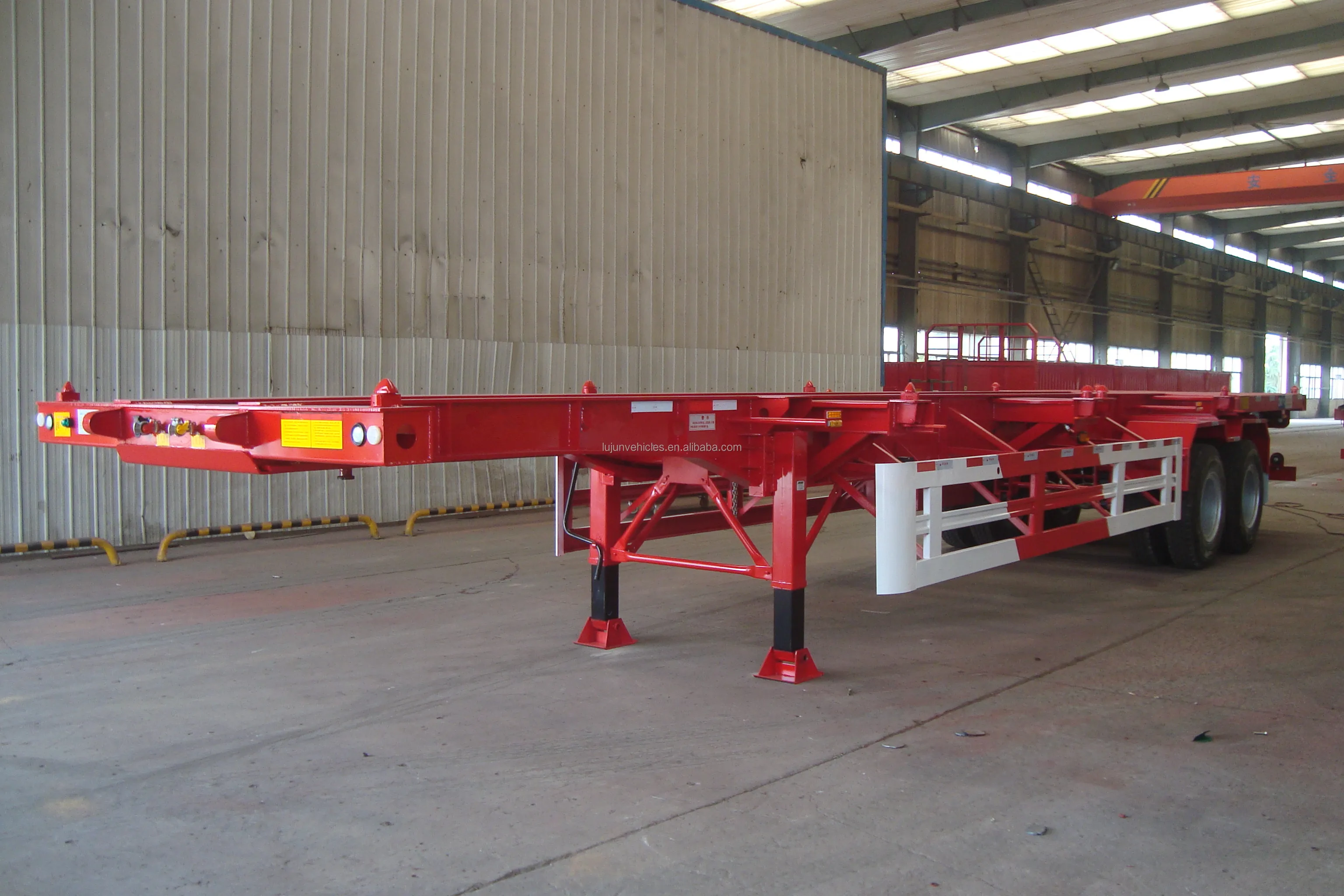 40ft/20ft Tri-axle Skeleton Container Transportation Semi Trailer - Buy ...