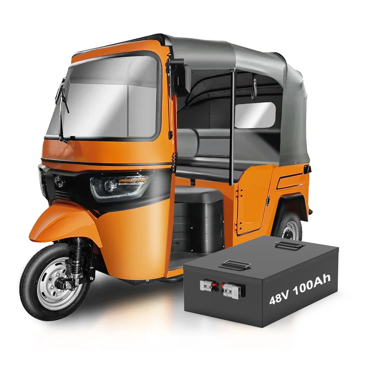 Electric Tricycle Tutuk Rickshaw Lithium Ion LiFePO4 Battery 48V 25AH ...