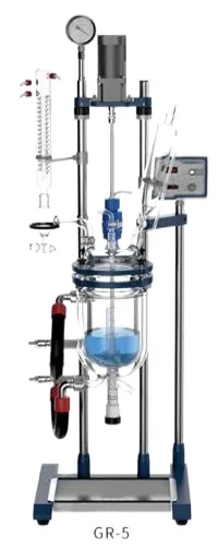 Lab Scale Two-layer Jacketed Vacuum 5l Glass Reactor Explosion Proof ...
