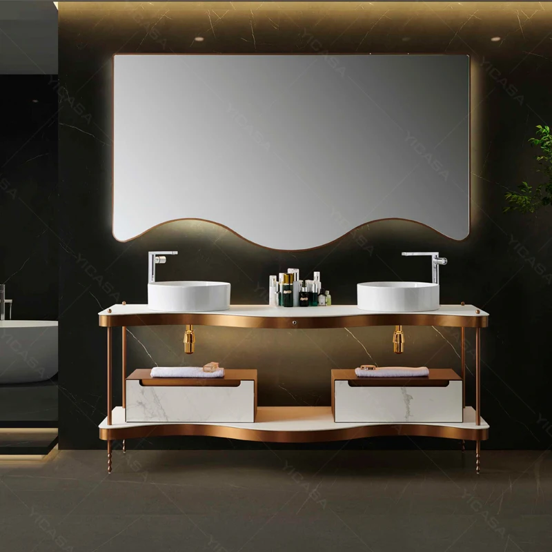 Custom made hotel bathroom vanity 2 person 72 inch bathroom vanities ...