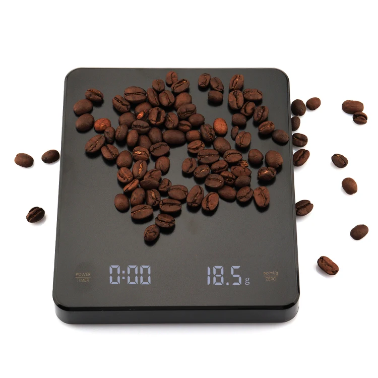 3000g/0.1g Black Coffee Weighing Scale Rechargeable LED Digital Coffee ...