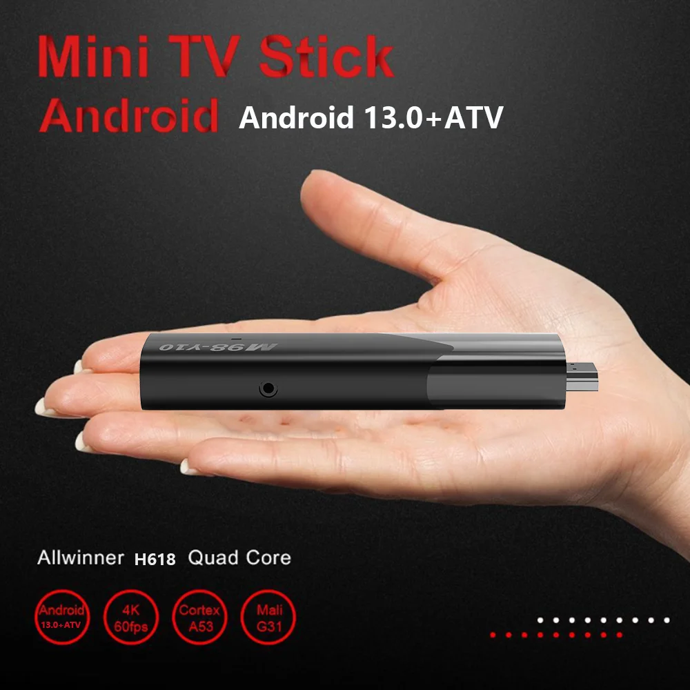 M98 Y10 TV Stick - Android 13.0, Dual Wifi, 4K Support