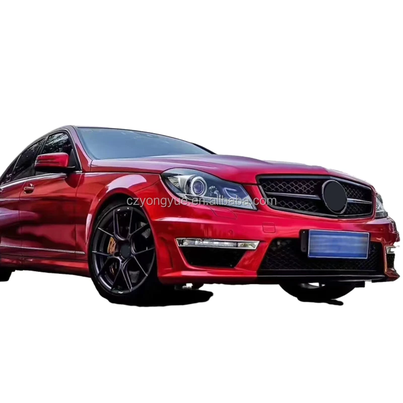 Wide Full Bodykit C63 AMG Black Bodykit for Mercedes Benz C Class W204 ...