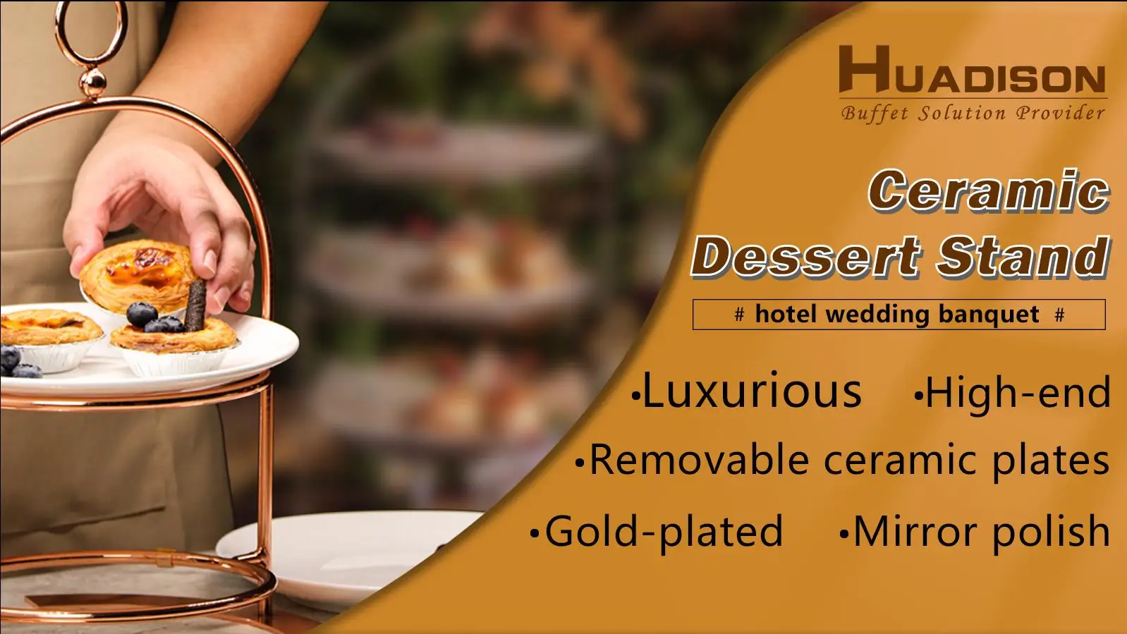 Huadison Factory Direct Square Buffet Riser Set Metal Display Stand ...