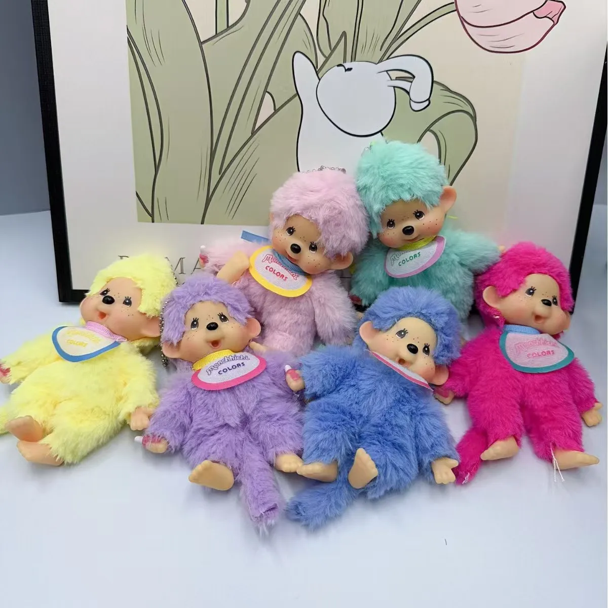 Adorable Vinyl Plush Monchichis Doll - 15cm Keychain