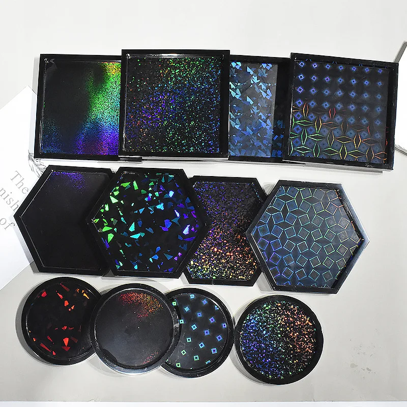 Diy Resin Epoxy Holographic Silicone Molds Holo Resin Circle Round ...