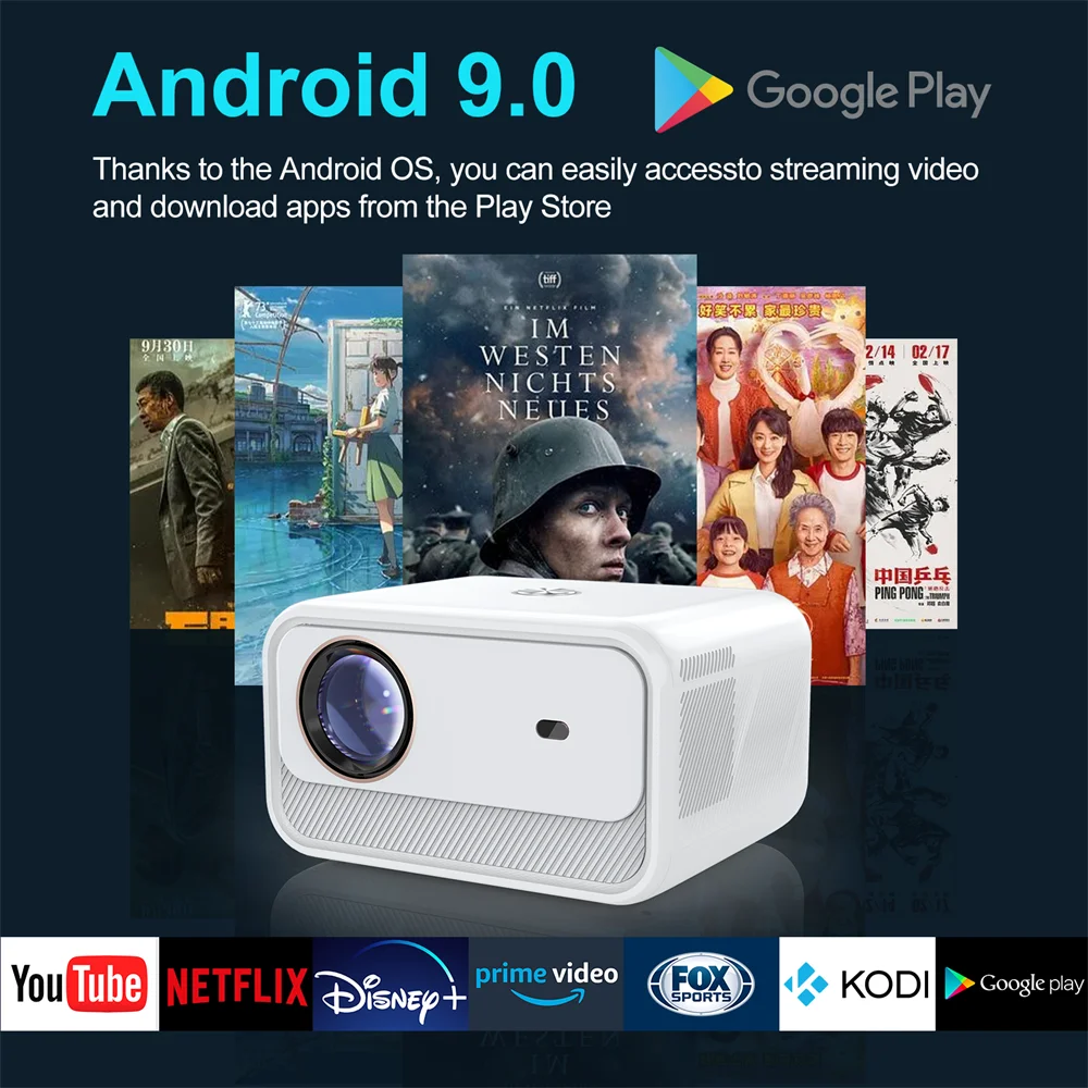 HI352 mini projector 4k android smart bluetooth wi-fi portable video ...