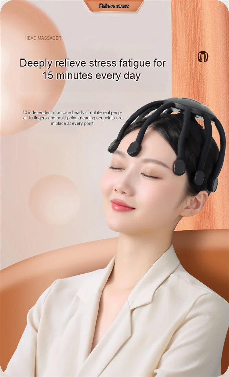 Electric Head Vibration Full Body Relax Scalp Massage Promotes Blood ...
