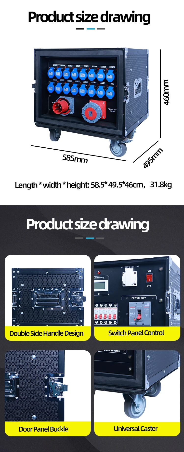 Waterproof 16Ch Output 3 Phase Power Distribution Box for Audio Systems ...