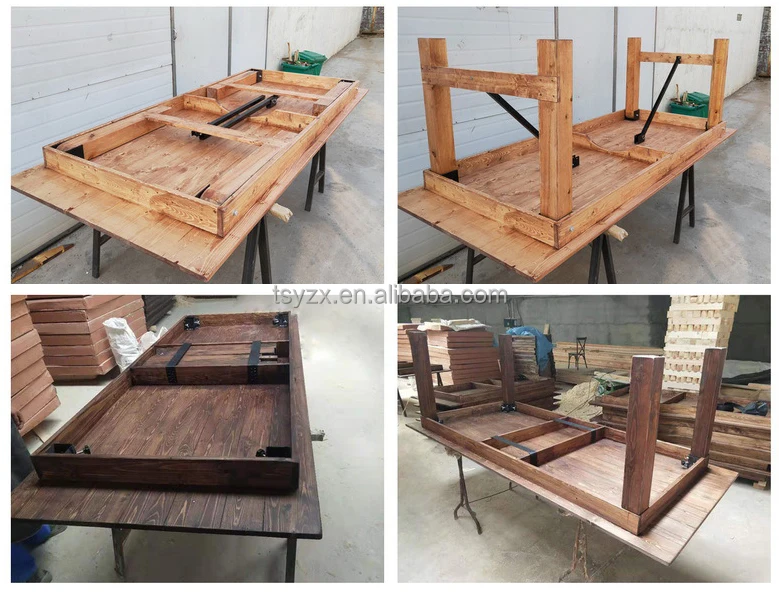 Rustic Style Solid Wood Dining Tables for Wedding Events