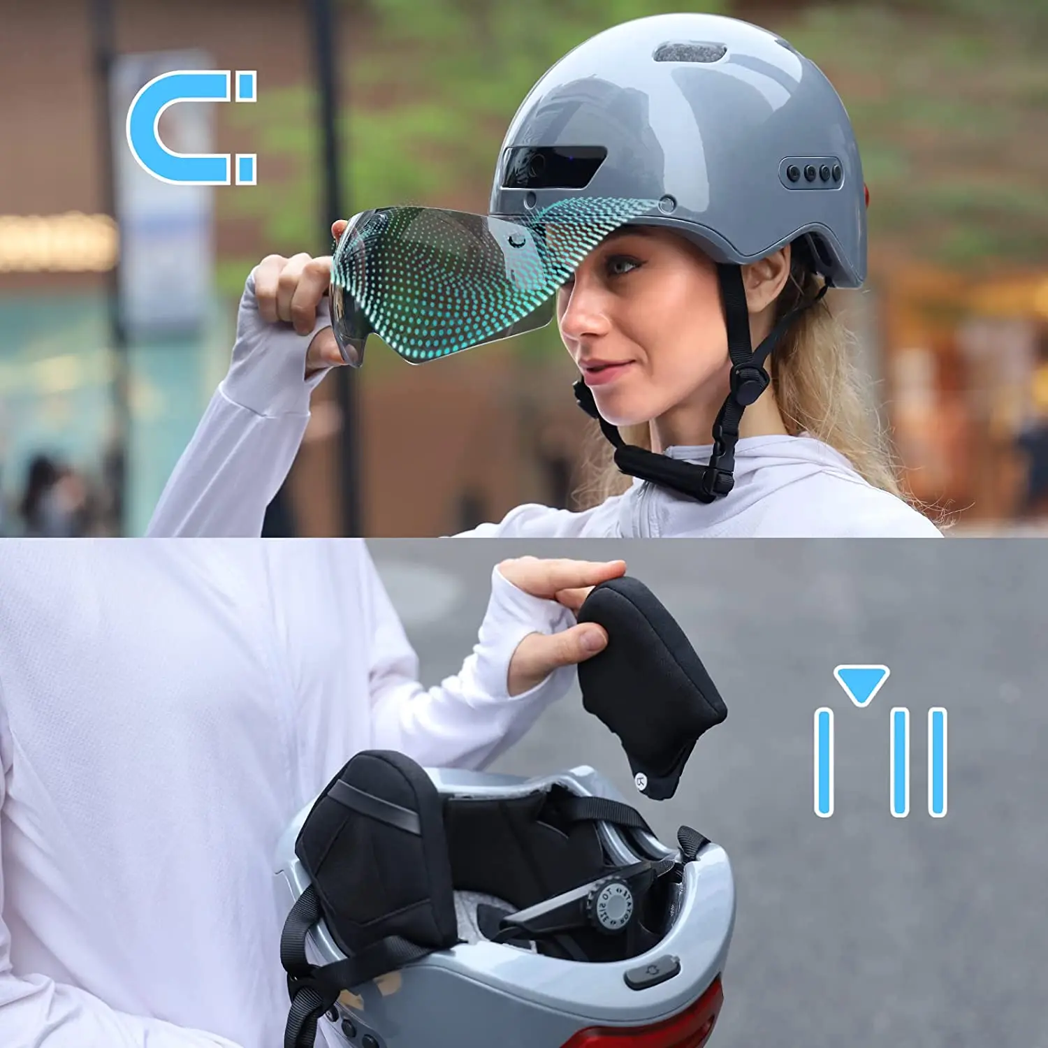 Bluetooth Smart Bike Helmet with Built-in Camera & LED