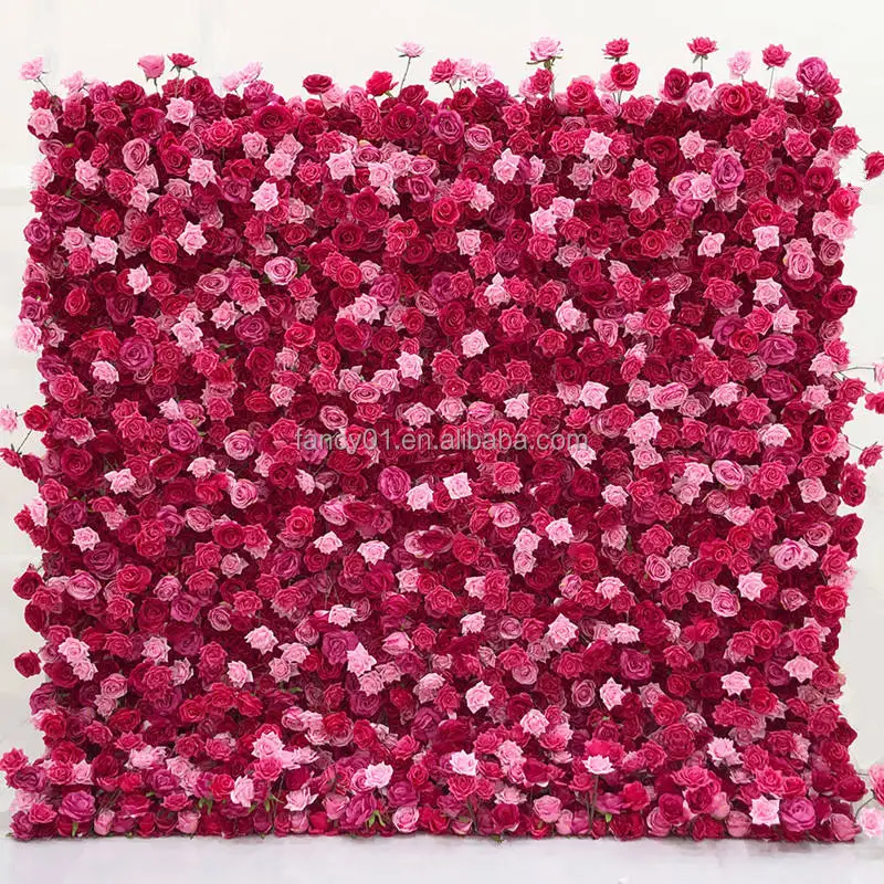 Flower Wall Backdrop 8ft X 8ft Artificial Roll Up Flower Walls For ...