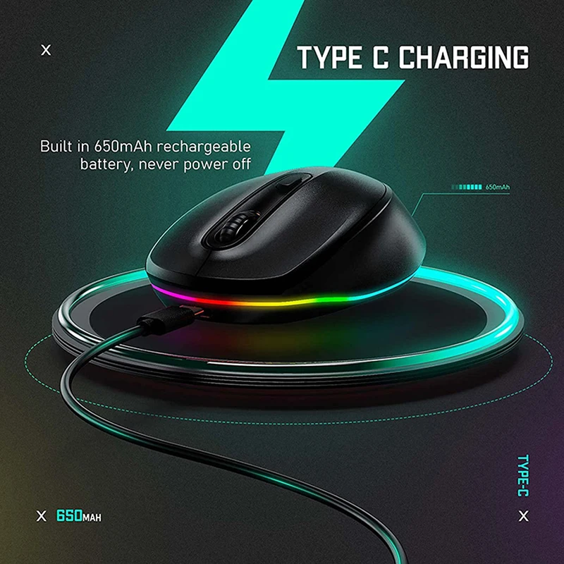 Jomaa Multi Device Slim Rechargeable Keyboard And Mouse Combo Backlit Wireless Keyboard And