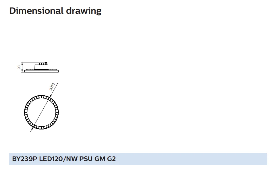 Philips Highbay Light BY239P - 13000lm, 30000hrs Lifespan