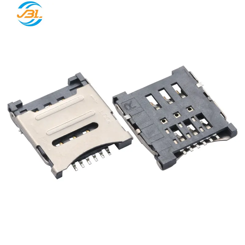 The clamshell-type electronic device SIM 6P Card Socket Rohs 6 Pin H1.8 ...