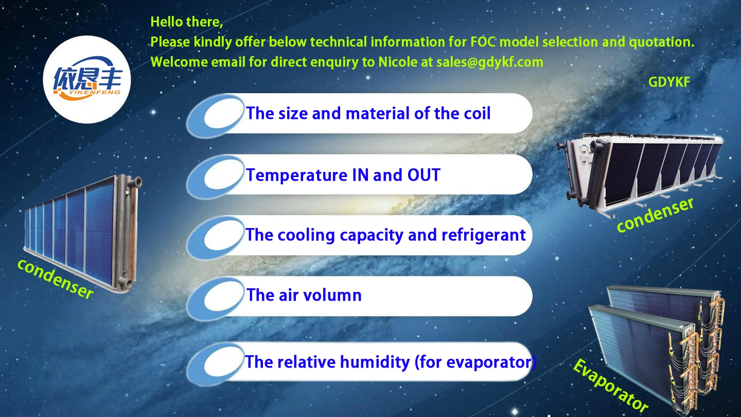 Yikenfeng Oem Fin Tube Evaporator For Air Conditioning Cooling System U ...