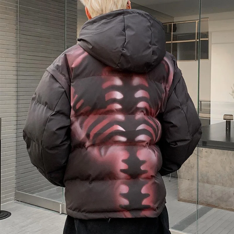 Puffer Jacket Men Custom Logo Men's Black Puffer Jacket Custom Puffer ...