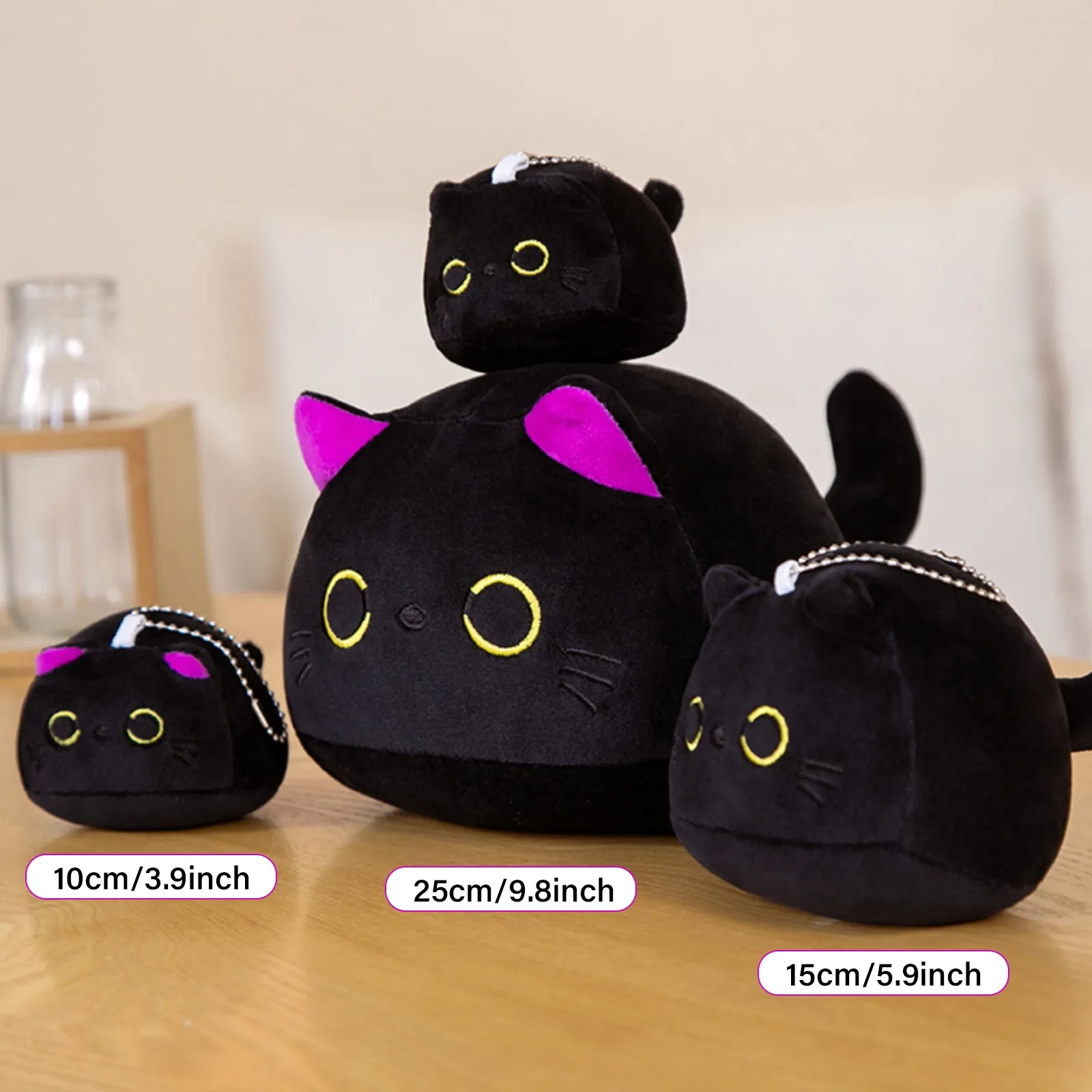 Kawaii Black Cat Stuffed Animal Black Plush Cat - Buy Black Plush Cat ...