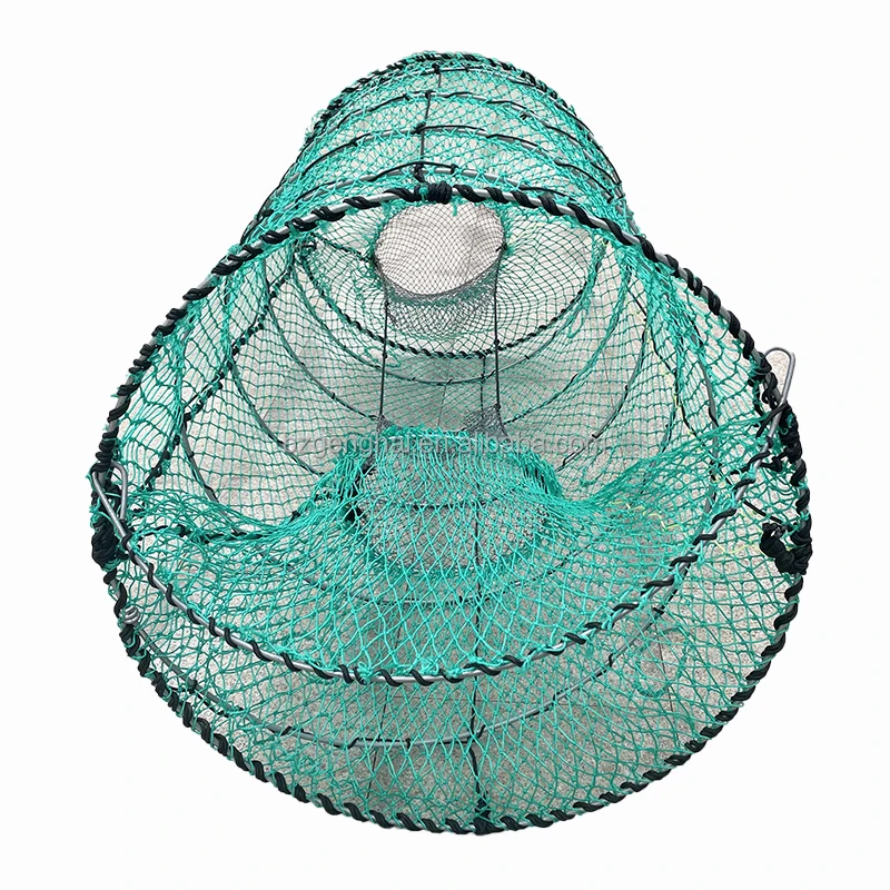 Large Folding Cod Coil Pot Aquaculture Fish Trap Net HDPE