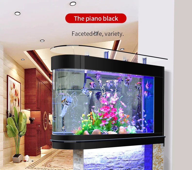 Water Curtain Wall Bullet Fish Tank Artificial Clear Custom Aquarium ...