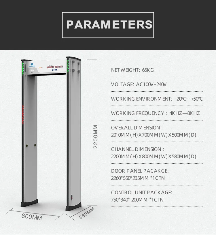 Multi-zones Walk Through Metal Detector Ub500 Security Metal / Weapons ...