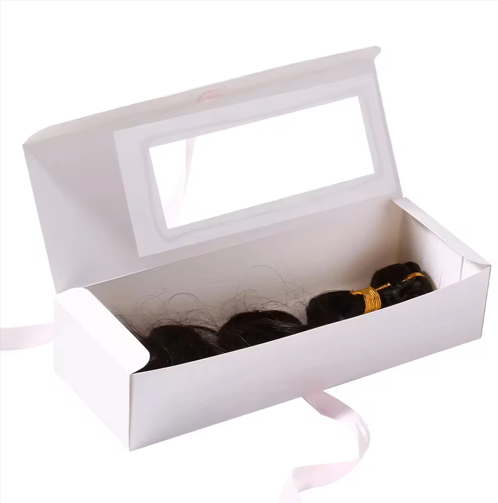 High Quality Personalised Wig Boxes With Window Luxury Packaging Paper ...