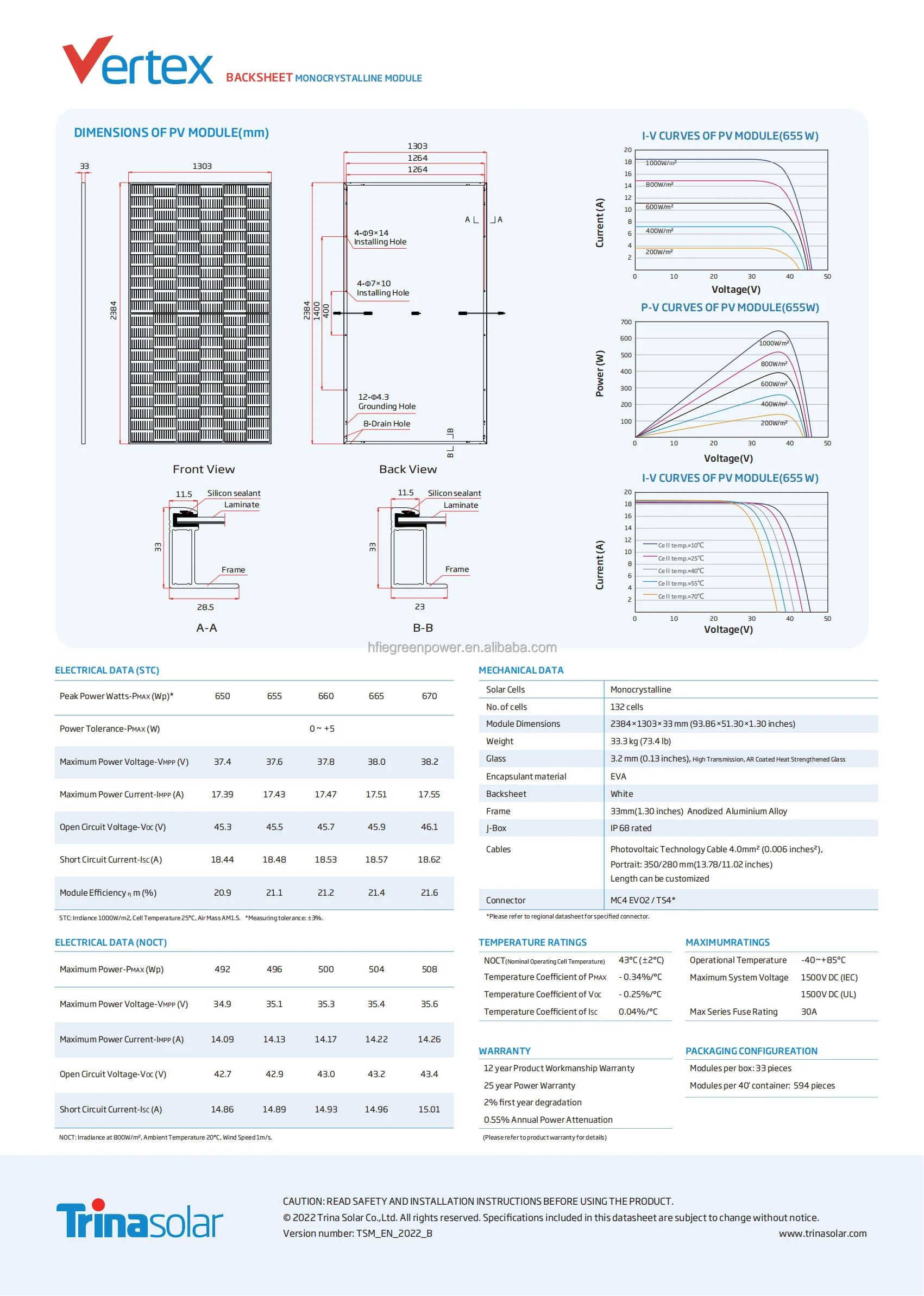 Trina Bifacial Solar Panel 560w 565w 570w 575w 580w All Black Pv Panels ...