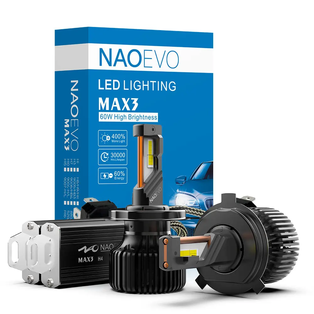 Naoevo Led H4 120w Max3 H11 H7 Led Headlight 9005 9006 Canbus H1 H3 H15 Auto Accessories 12v 360 ...