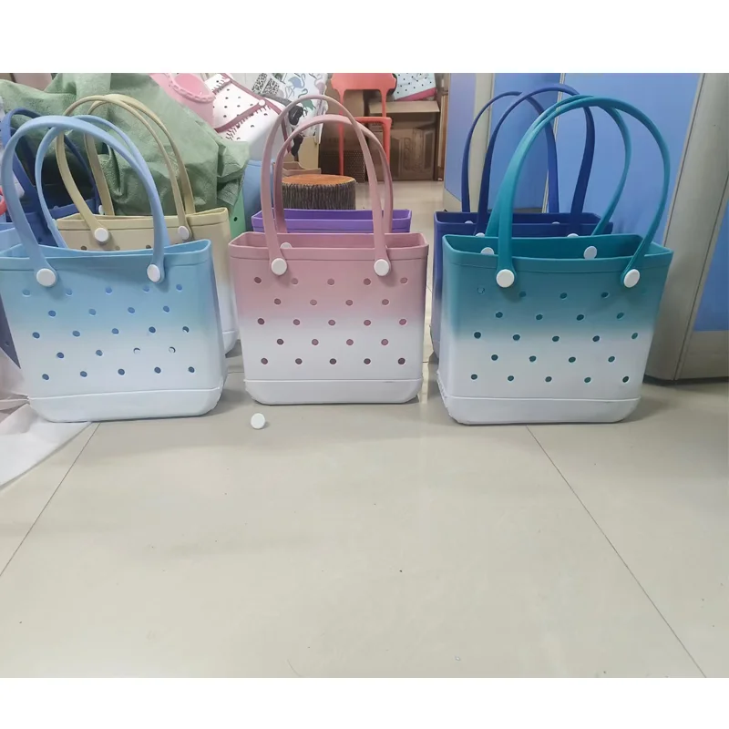2025 Fashion Girls Tote Bag Large Silicone Mini Beach Bag With Two ...
